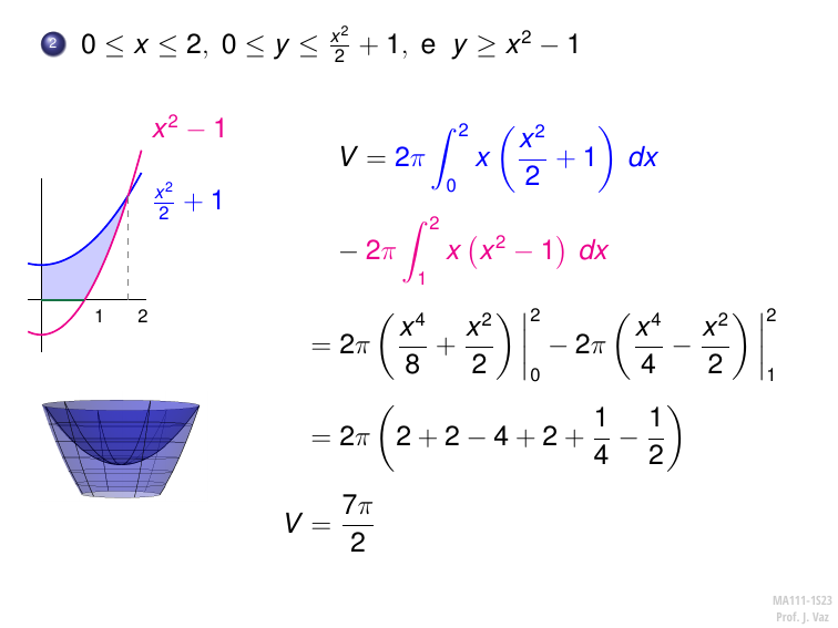 Algumas aplicações da integral - MA111B - 1S23 - Prof. Jayme Vaz