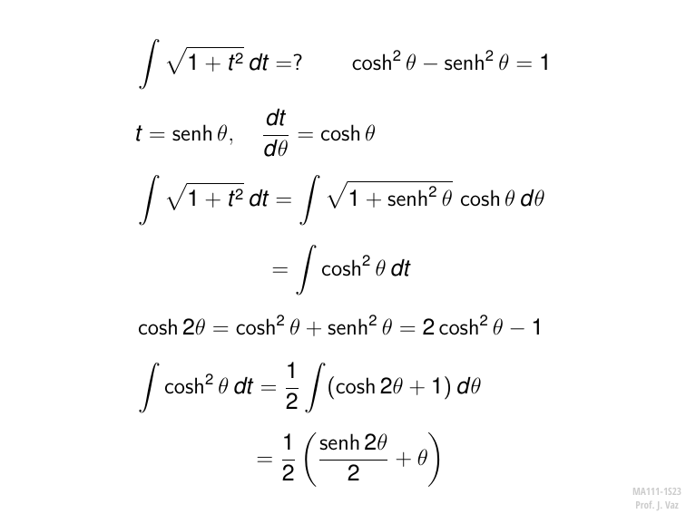 Algumas aplicações da integral - MA111B - 1S23 - Prof. Jayme Vaz