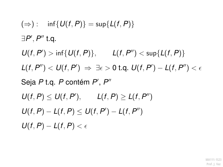 Integrais - MA111B - 1S23 - Prof. Jayme Vaz